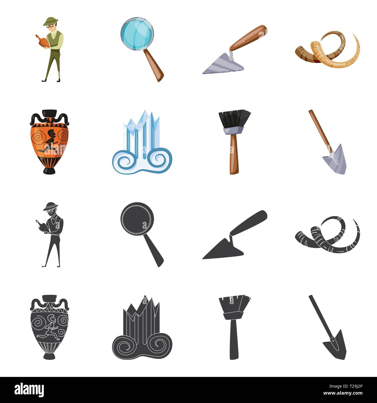 archaeologist,lens,tool,horn,amphora,architecture,brush,shovel,human ...
