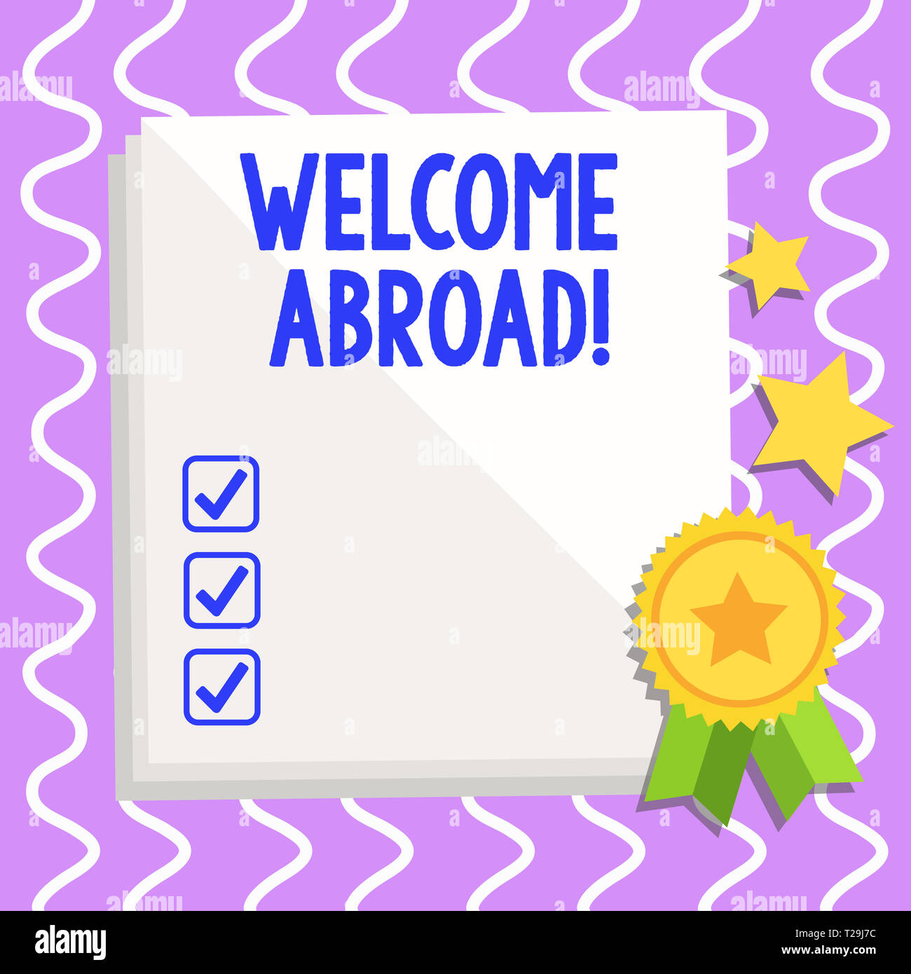 Conceptual hand writing showing Welcome Abroad. Concept meaning ...