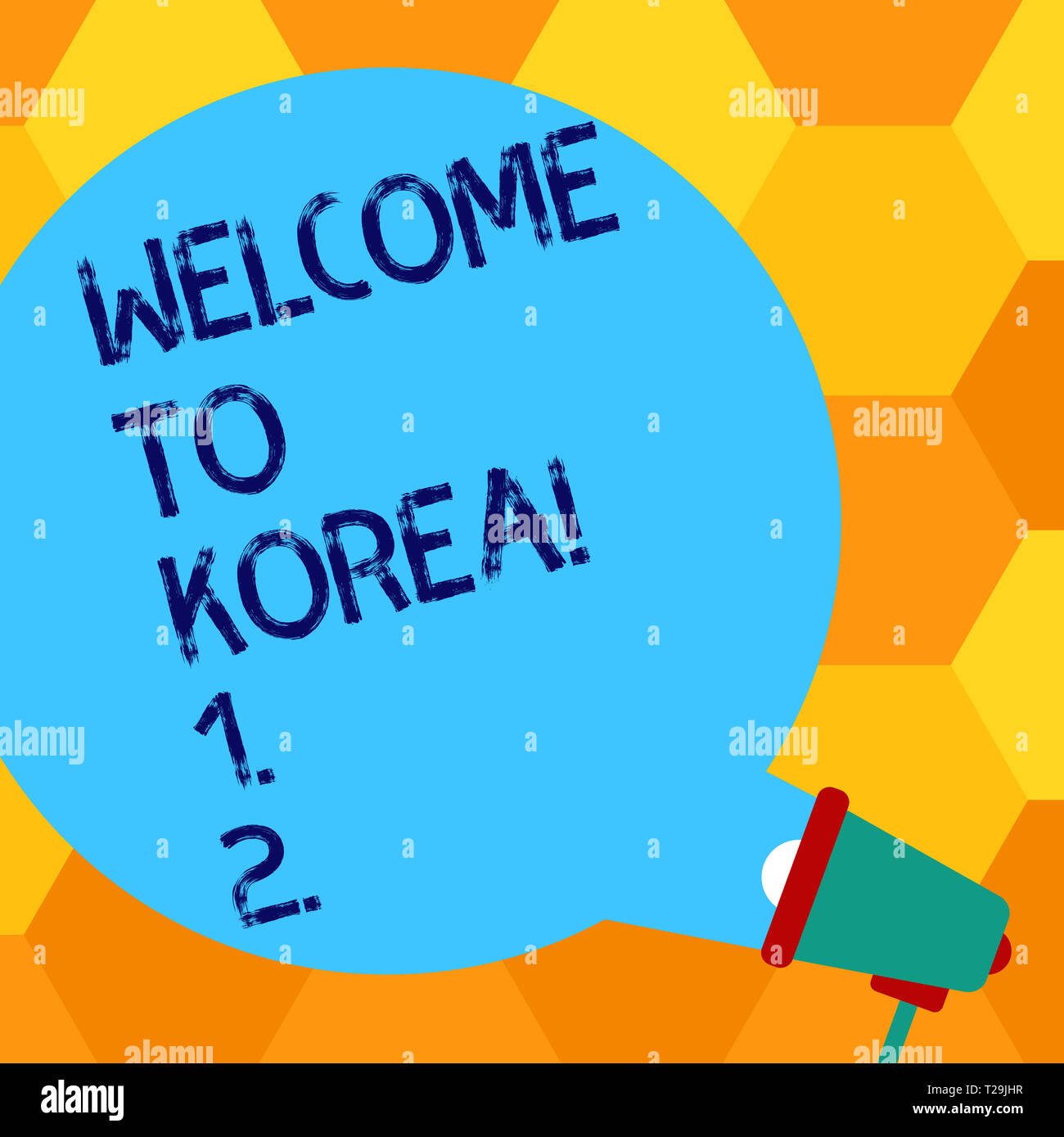 Handwriting text writing Welcome To Korea. Conceptual photo Arriving to ...