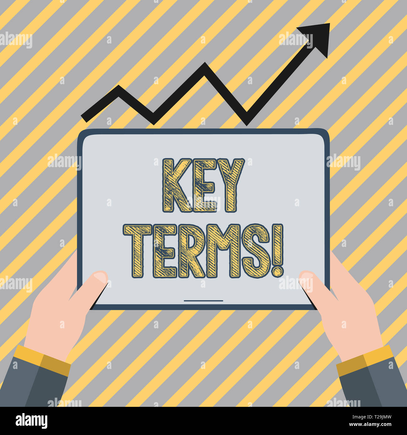 Writing note showing Key Terms. Business concept for significant or ...