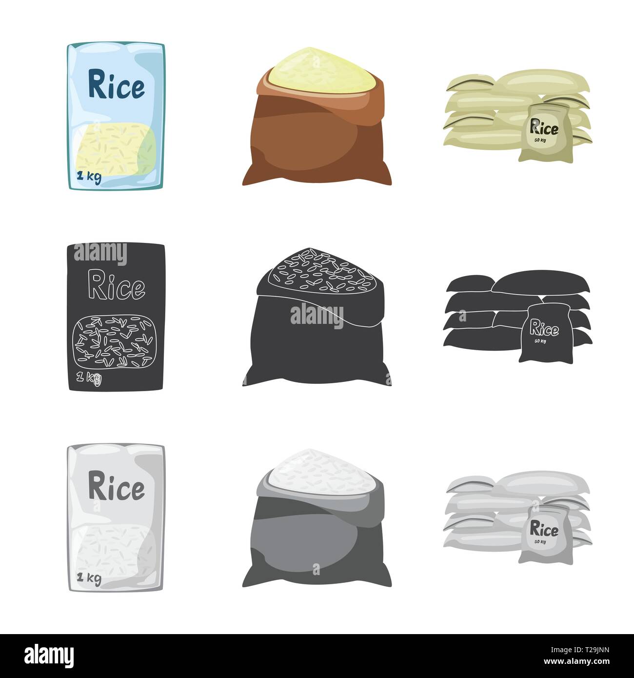 Packet rice Stock Vector Images - Alamy