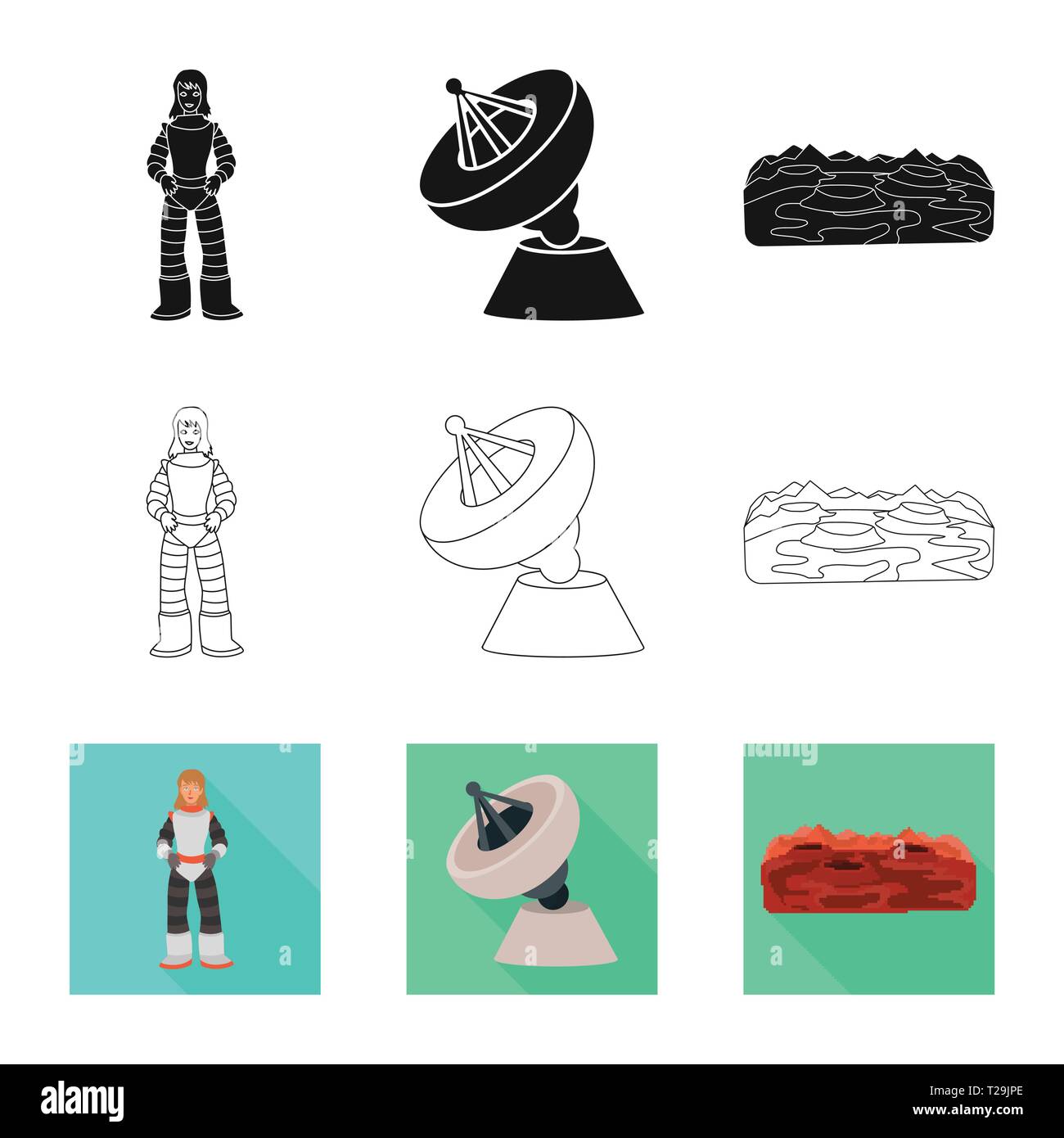 astronaut,antenna,mars,woman,satellite,planet,suit,dish,landscape ...