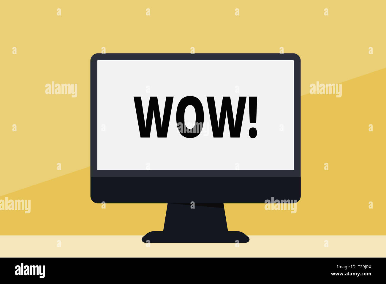 Word writing text Wow. Business photo showcasing Expression of somebody ...