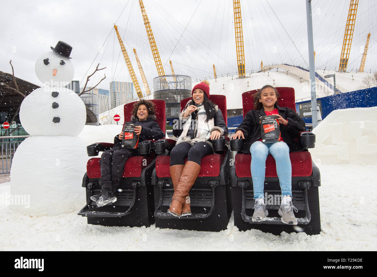 (left to right) Jaiden, ten, Bex Leung, and Kaya, ten, all from London ...