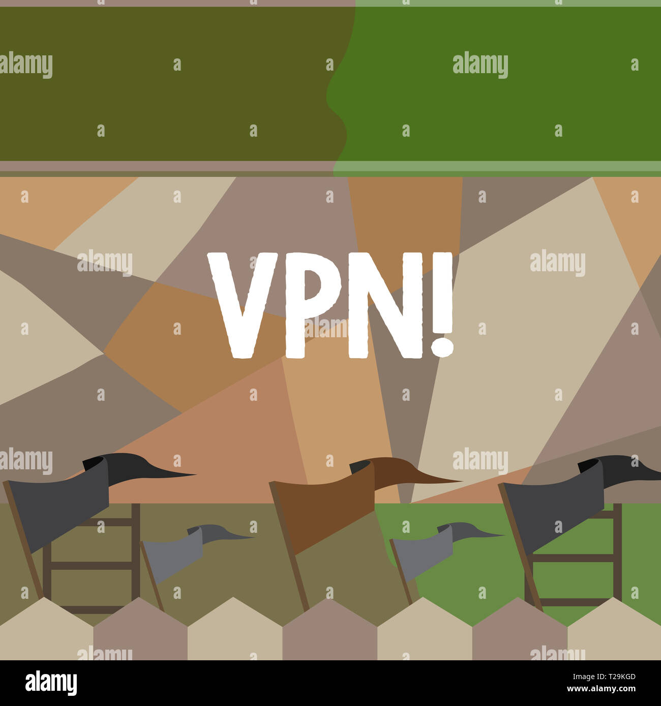 Writing note showing Vpn. Business concept for Secured virtual private ...