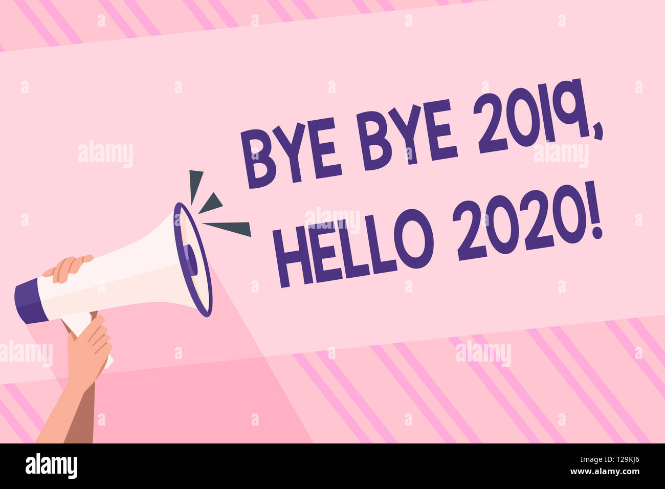 Text sign showing Bye Bye 2019 Hello 2020. Business photo text saying ...