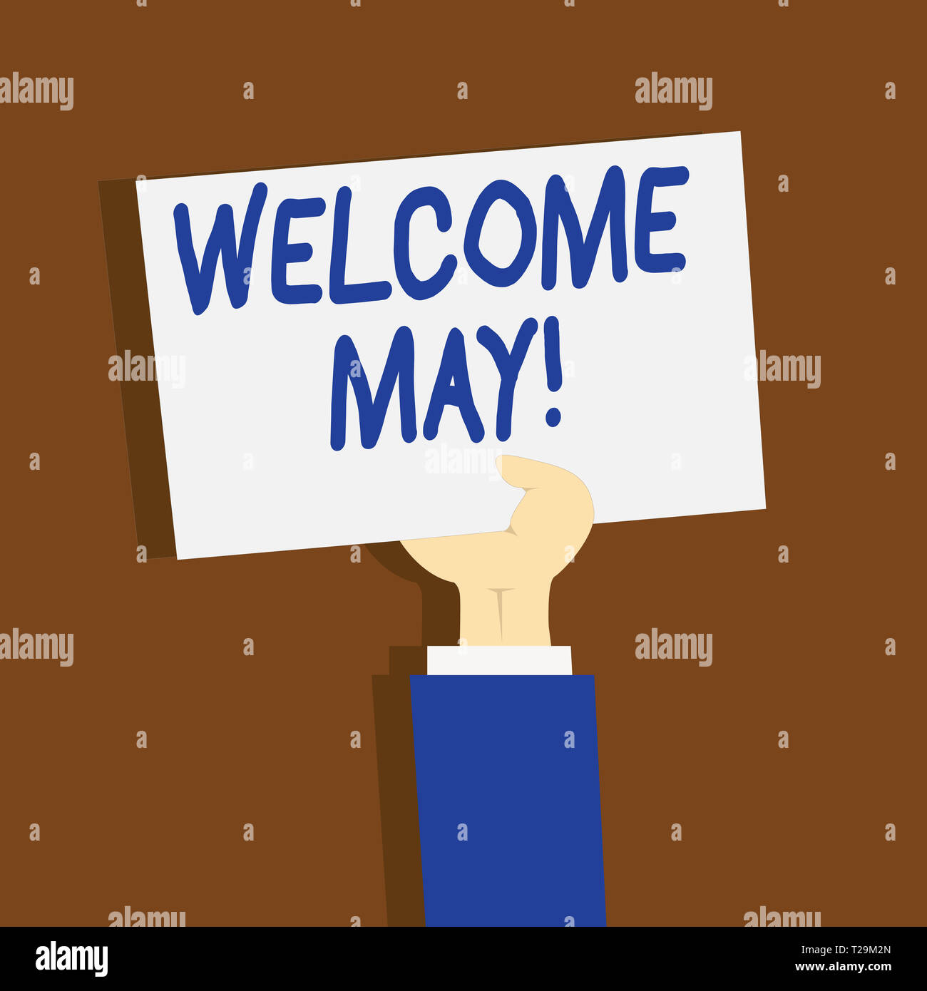 Writing note showing Welcome May. Business concept for welcoming fifth ...