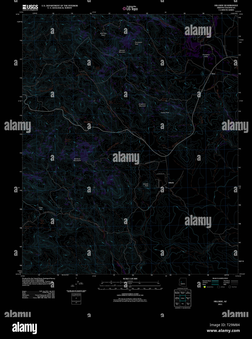 Hillside arizona map hi-res stock photography and images - Alamy
