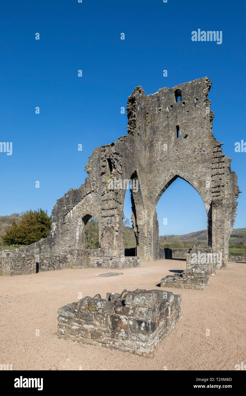 Talley Abbey ruins in the Cothi River Valley, Carmarthenshire Stock ...