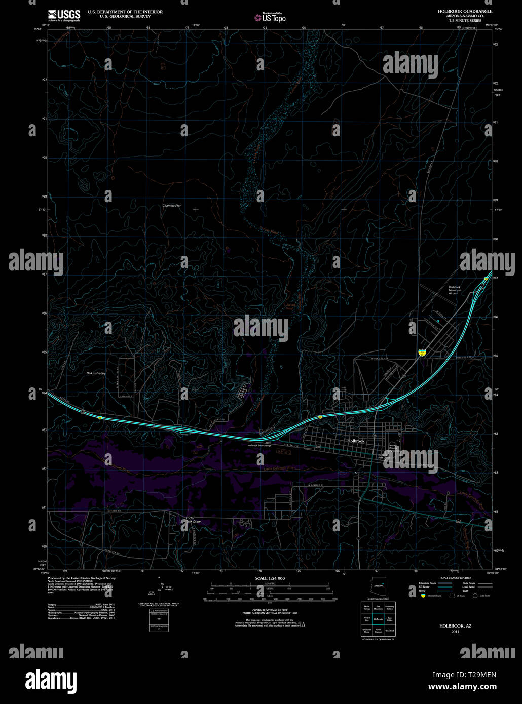 Holbrook arizona map hi-res stock photography and images - Alamy