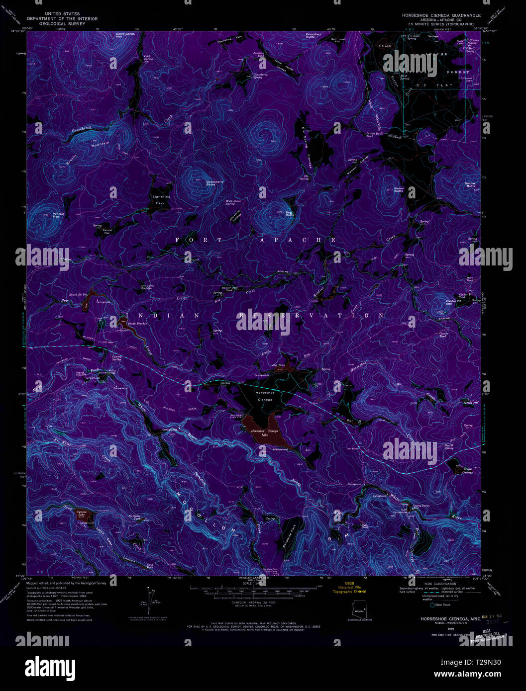 USGS TOPO Map Arizona AZ Horseshoe Cienega 311799 1969 24000 Inverted ...
