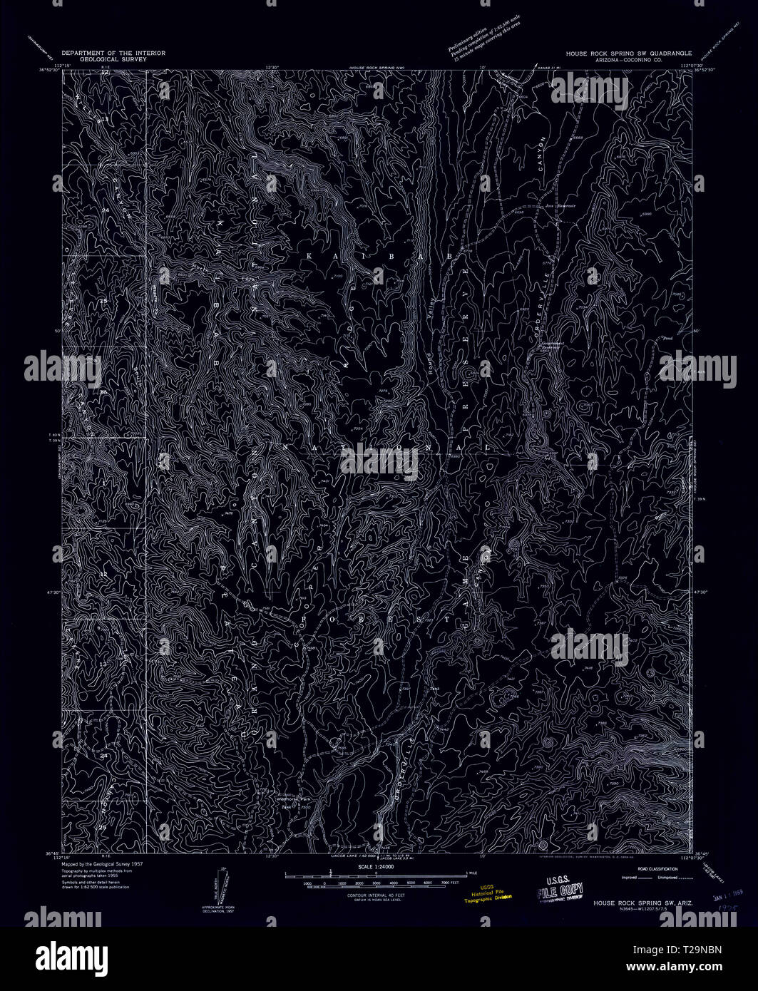 USGS TOPO Map Arizona AZ House Rock Spring SW 311820 1957 24000 ...