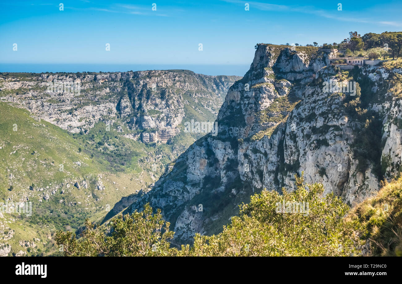 Cava Grande del Cassibile Natural Reserve, Siracusa, Sicily, Italy. It ...