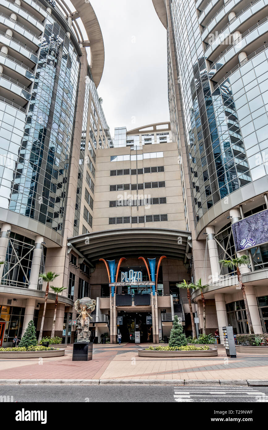ORLANDO, FLORIDA, USA - DECEMBER, 2018: Plaza Cinema Cafe Building at ...