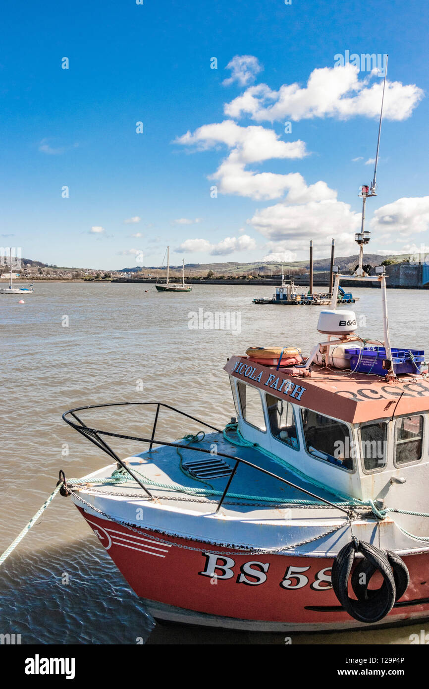 fishing boats on the river Conwy in Conwy, North Wales Stock Photo - Alamy