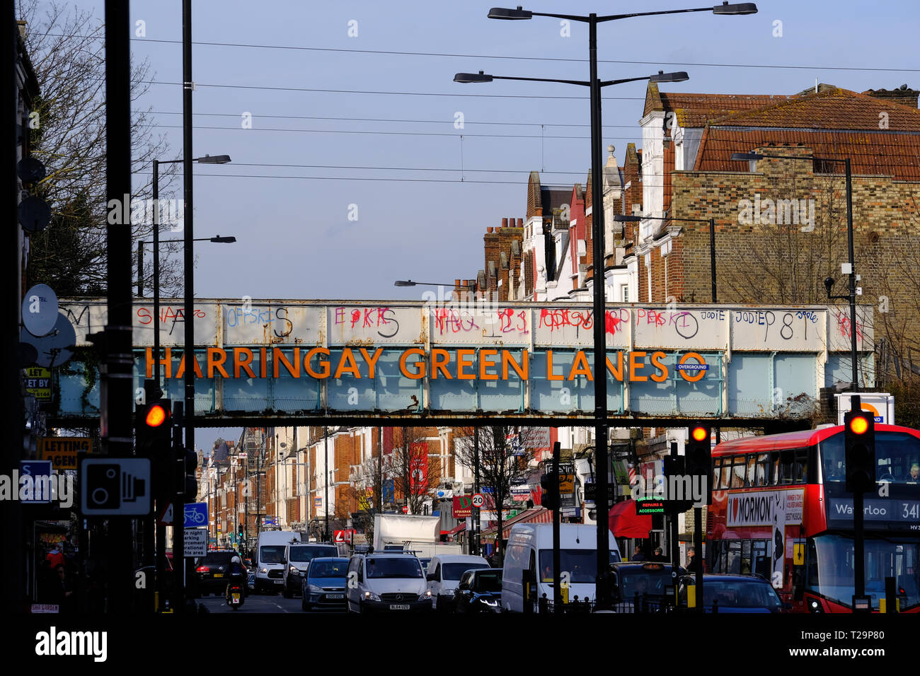 Traffic on Green Lanes, Harringay, London, United Kingdom Stock Photo ...