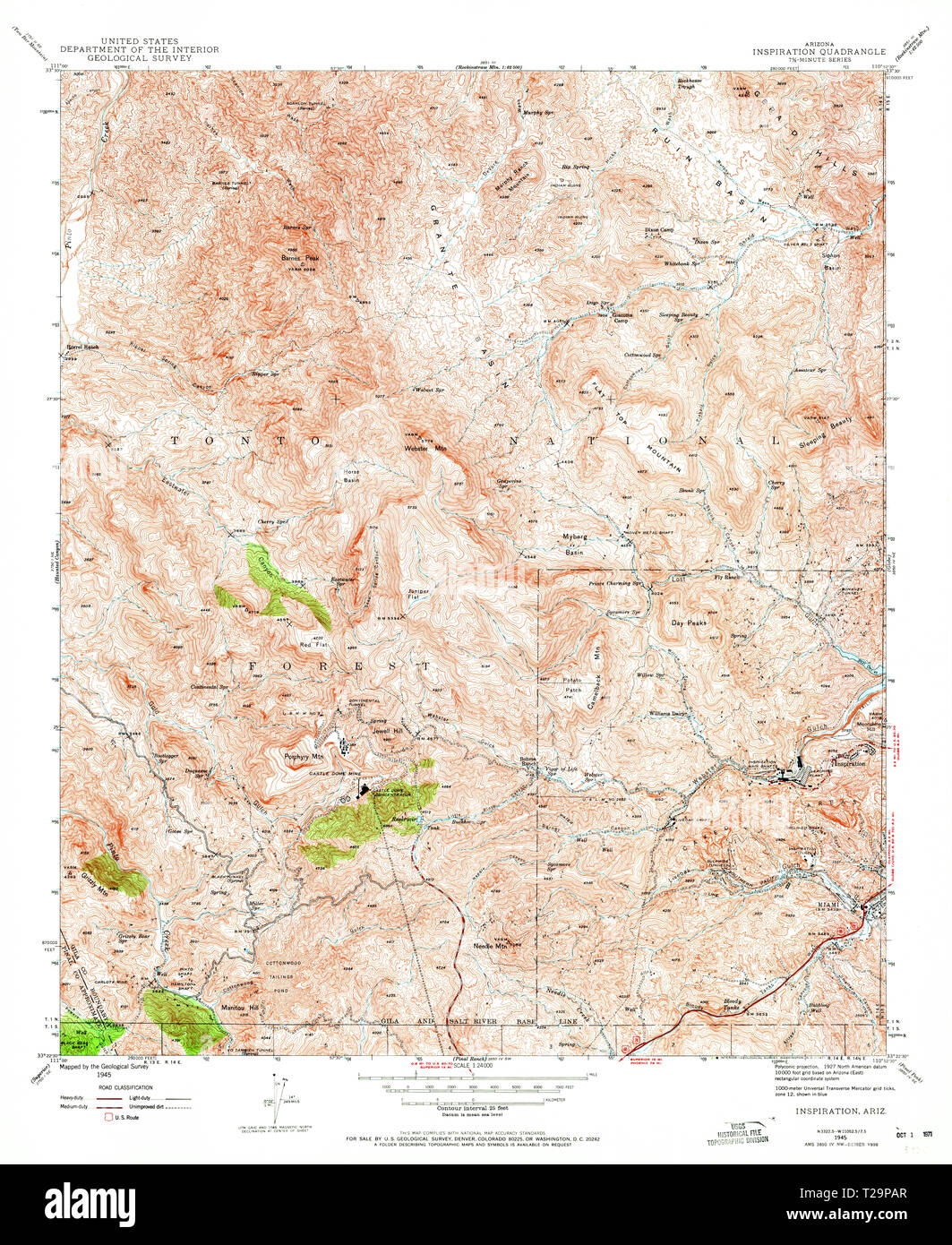 USGS TOPO Map Arizona AZ Inspiration 311888 1945 24000 Restoration ...