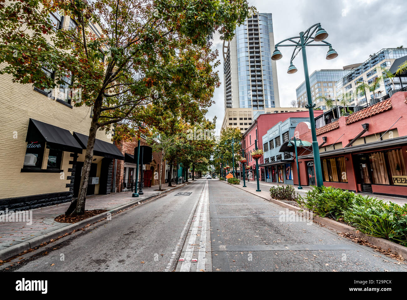 ORLANDO, FLORIDA, USA - DECEMBER, 2018: Downtown Orlando, area of ...
