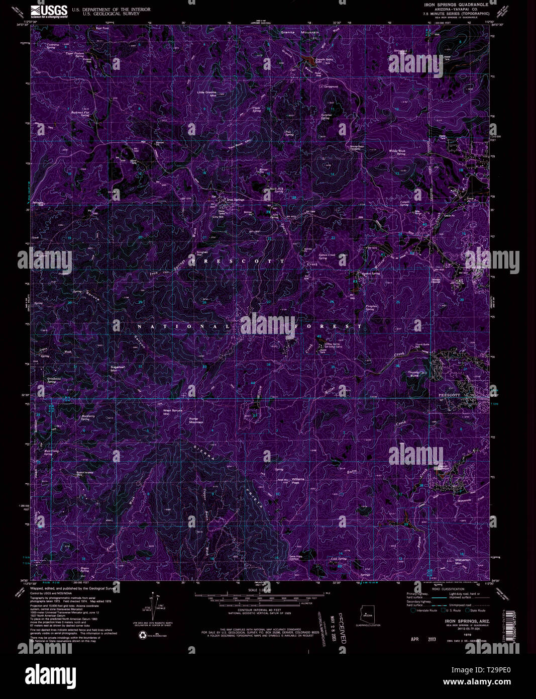 USGS TOPO Map Arizona AZ Iron Springs 311902 1979 24000 Inverted ...