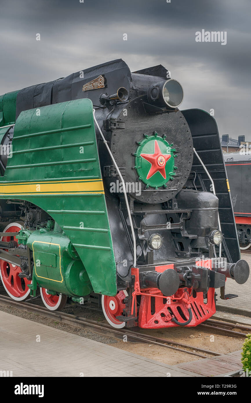 Front view of an old-fashioned steam locomotive Stock Photo - Alamy