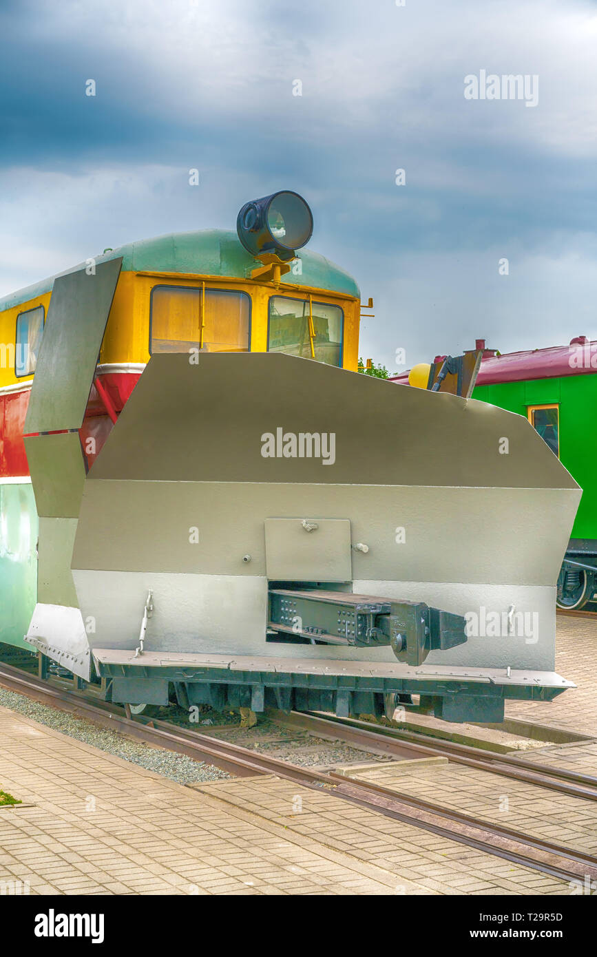 snow cleaning locomotive, special train for snow removal Stock Photo ...