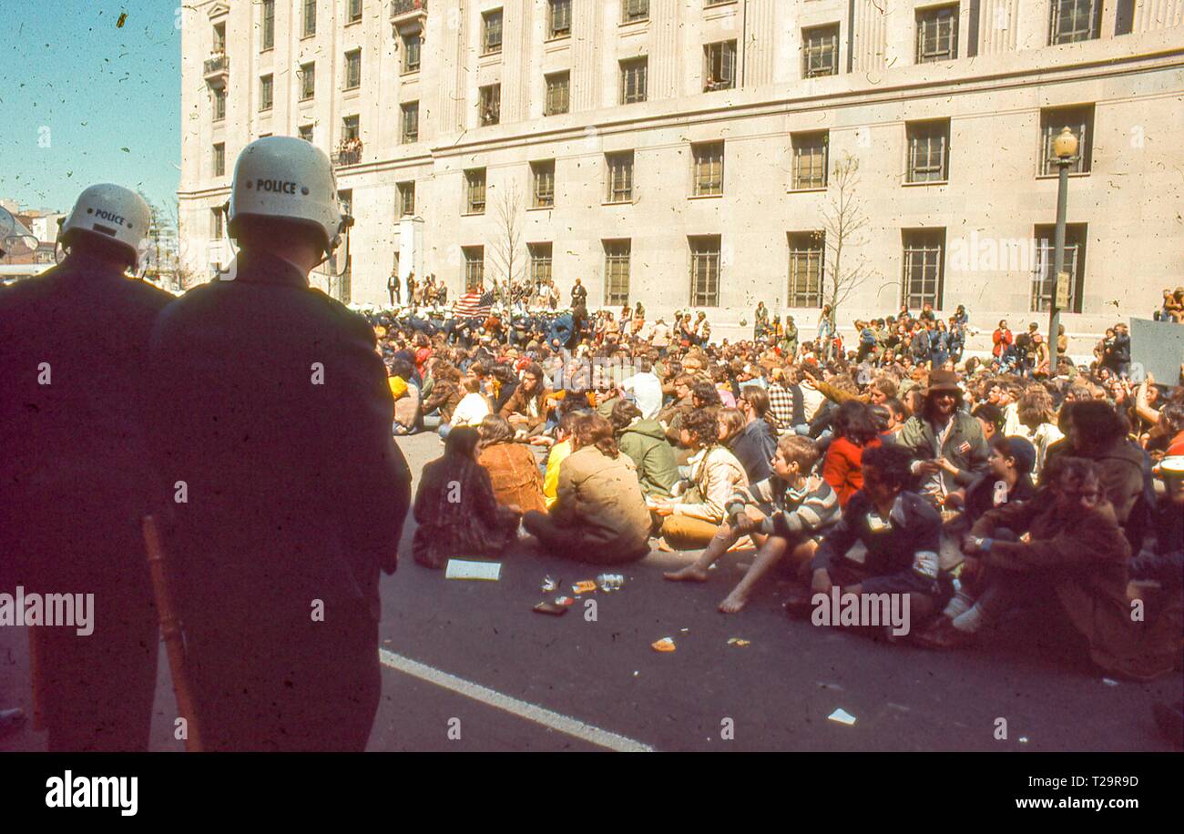 During the 1971 May Day Protests against the Vietnam War, a mass of ...