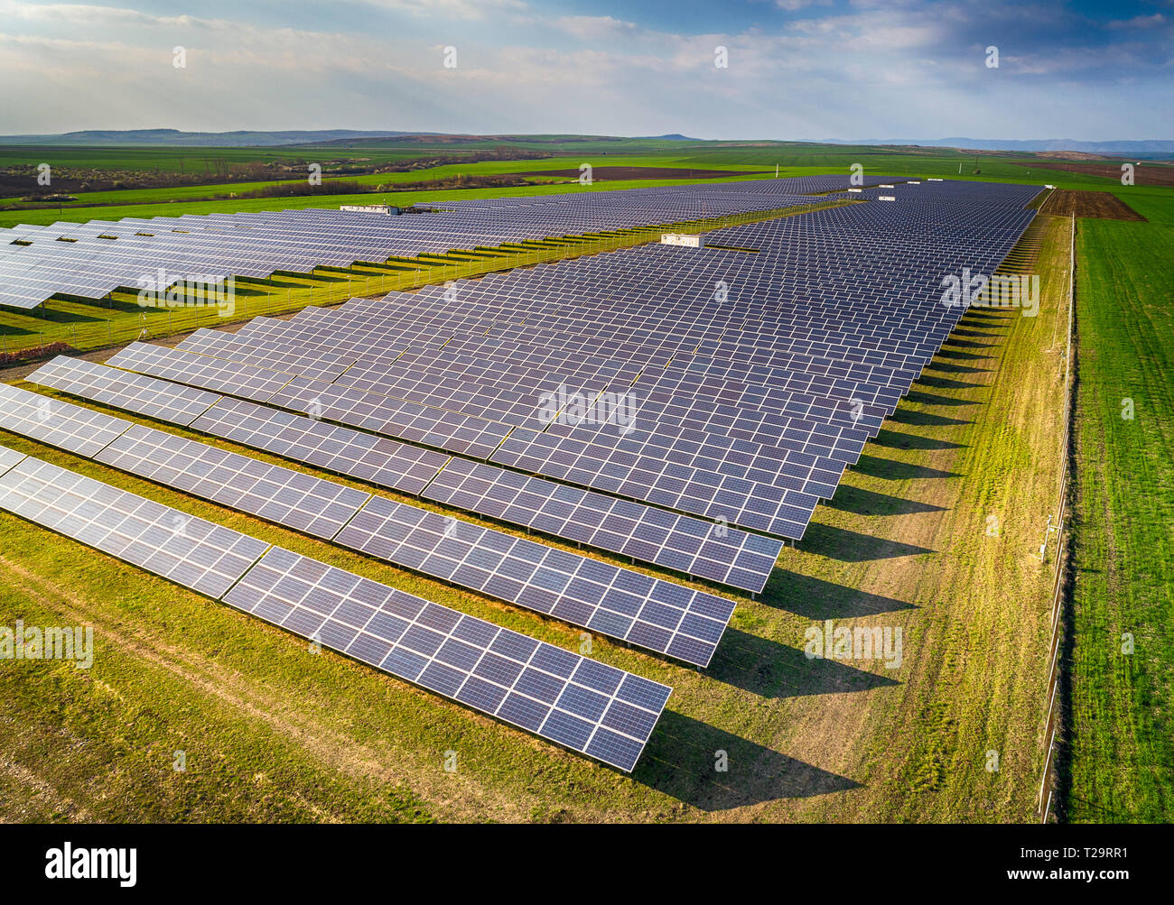 Solar panel produces green, environmentaly friendly energy from the ...