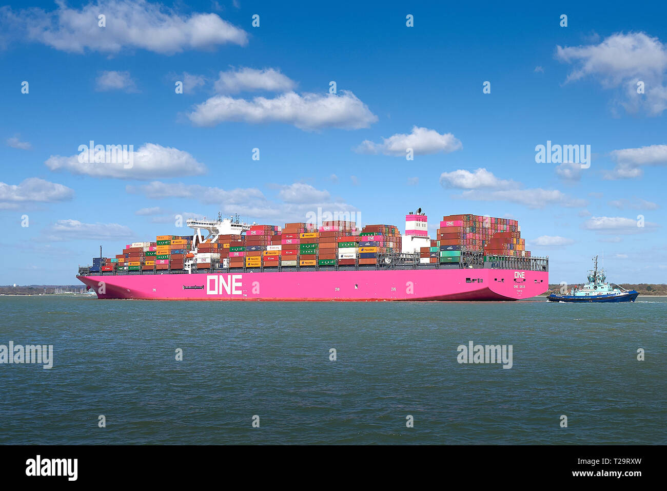 Tug PHENIX Guides The New, Ocean Network Express Container Ship, ONE ...