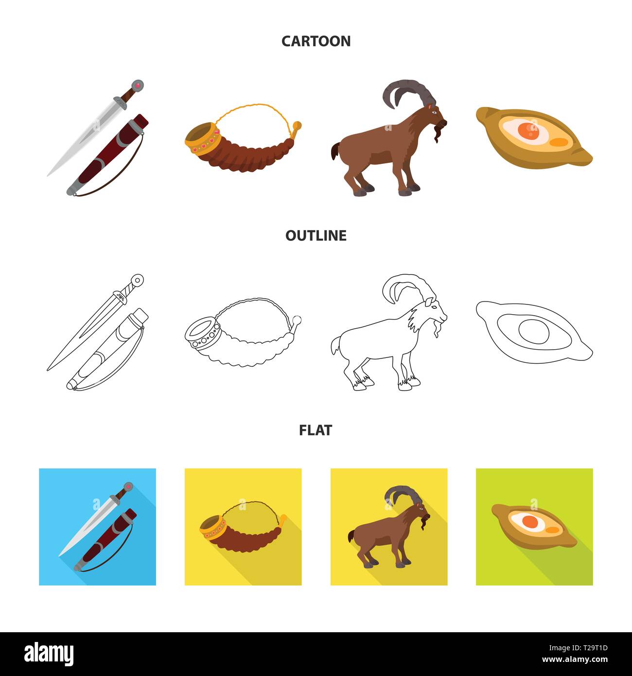 Vector illustration of culture and sightseeing sign. Collection of ...