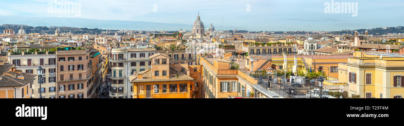 Rome city view from Spanish Steps Stock Photo - Alamy
