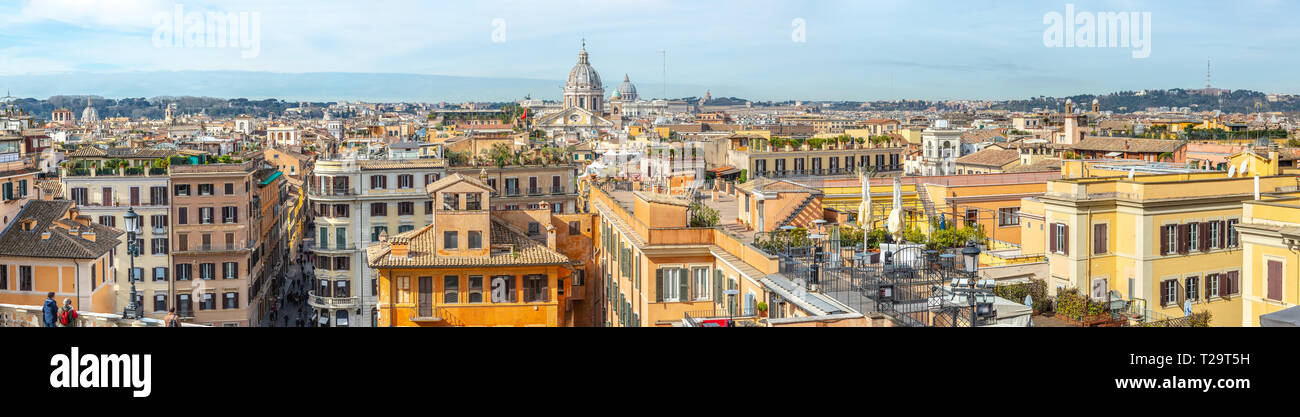 Rome city view from Spanish Steps Stock Photo - Alamy