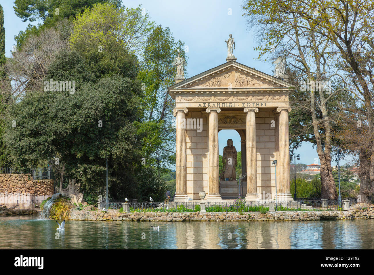 Temple of Aesculapius in Villa Borghese Stock Photo - Alamy