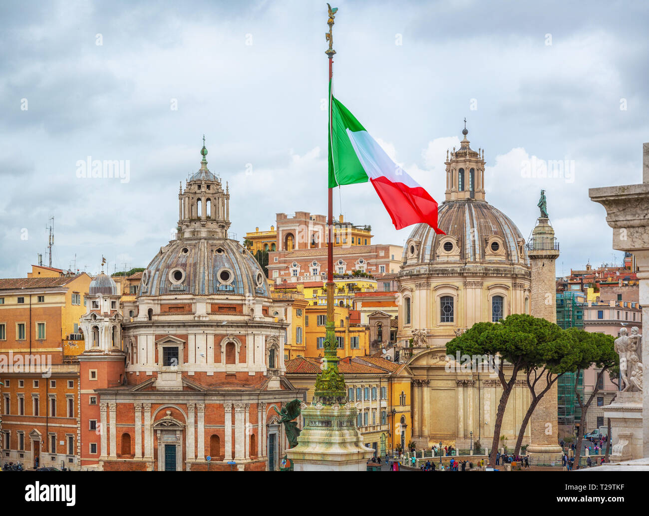 Trajan's Column and churches, Rome, Italy Stock Photo - Alamy