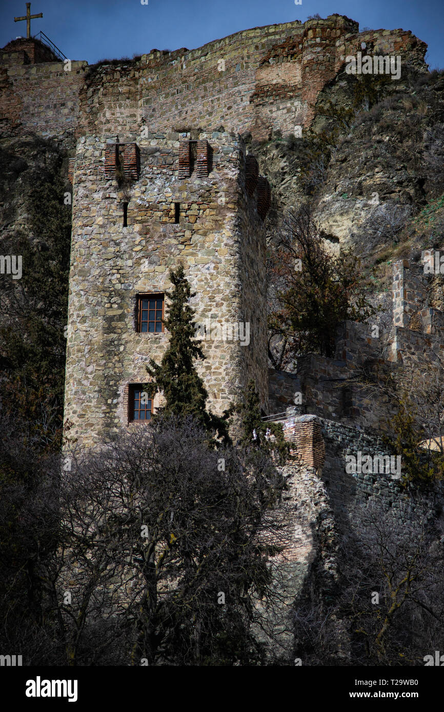 tower of narikala castle in Old Tbilisi, Georgia Stock Photo - Alamy