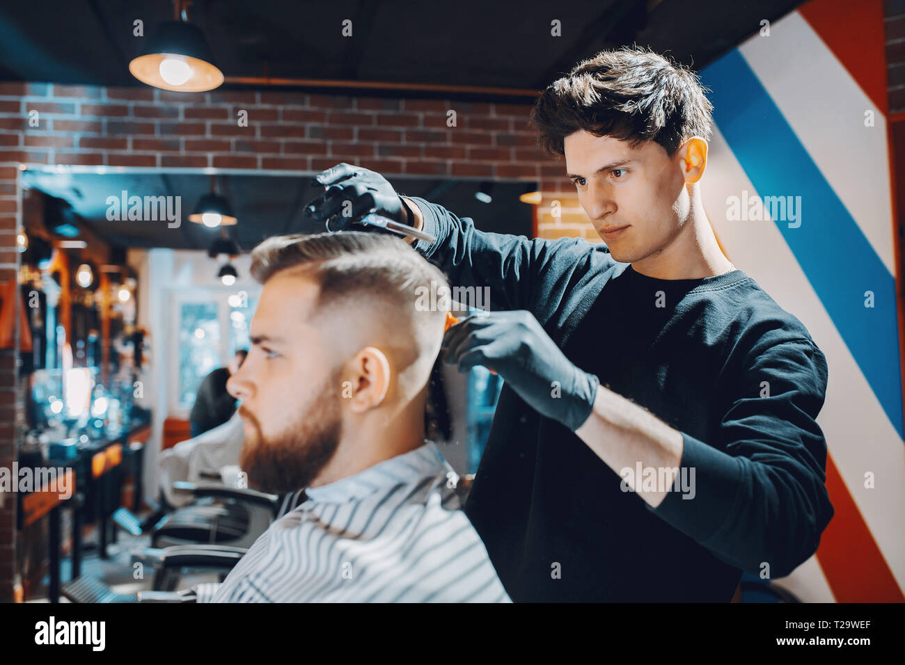 Male grooming barbershop hairdresser hi-res stock photography and ...