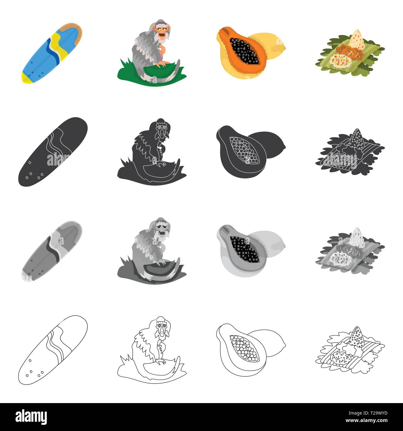 Monkey eating curry Stock Vector Images - Alamy