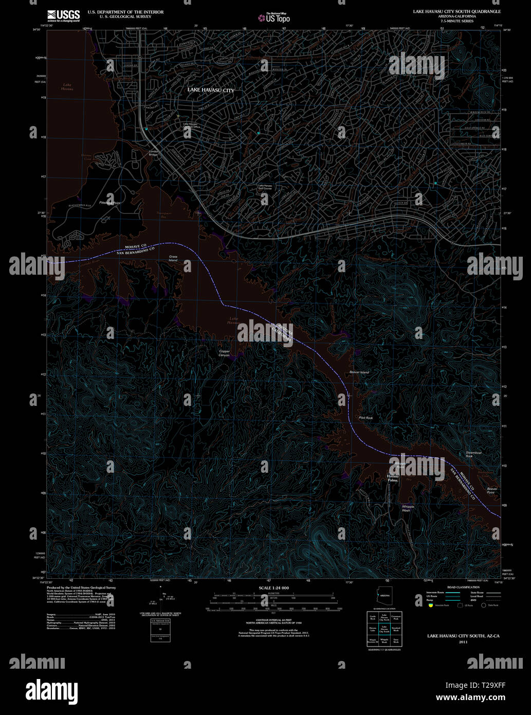 Map of lake havasu city hi-res stock photography and images - Alamy
