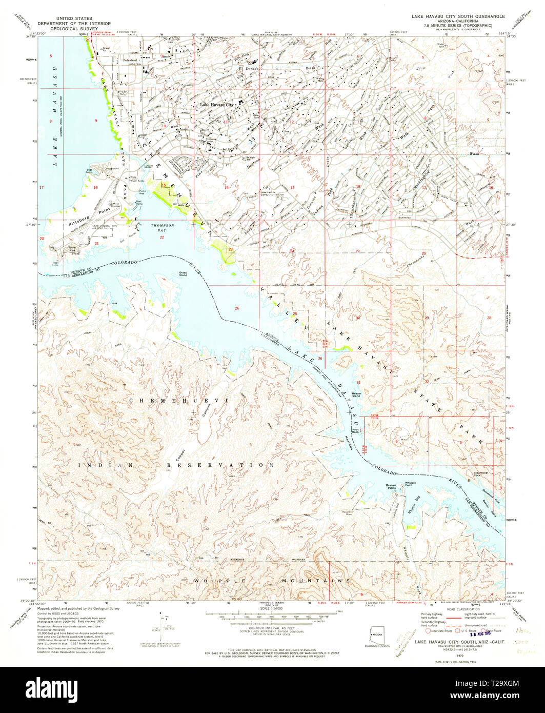Lake havasu city arizona map hi-res stock photography and images - Alamy