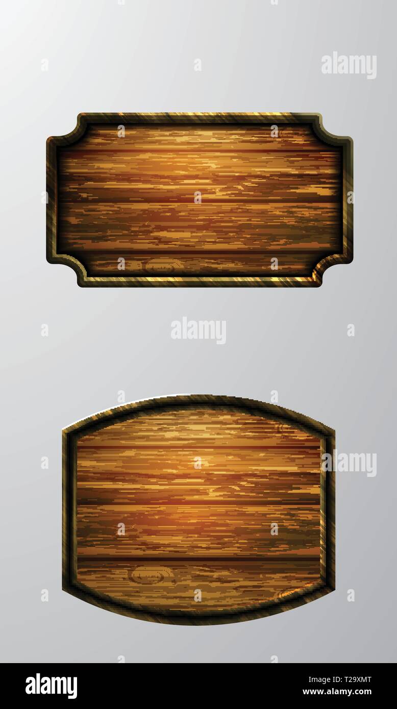 Vector realistic illustration of wooden signboard Stock Vector Image ...