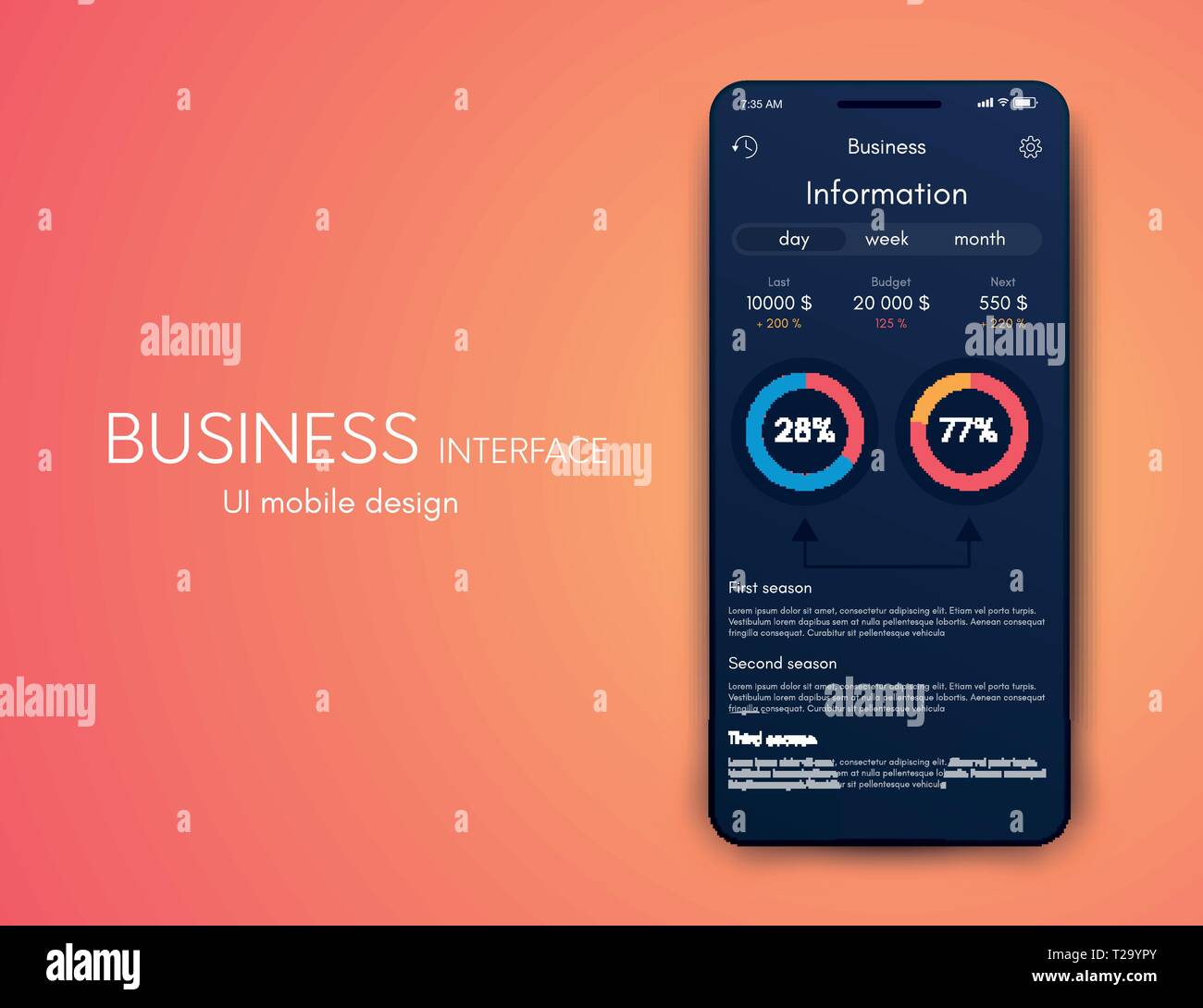 Mobile phone application for analytics. stock vector Stock Vector Image ...