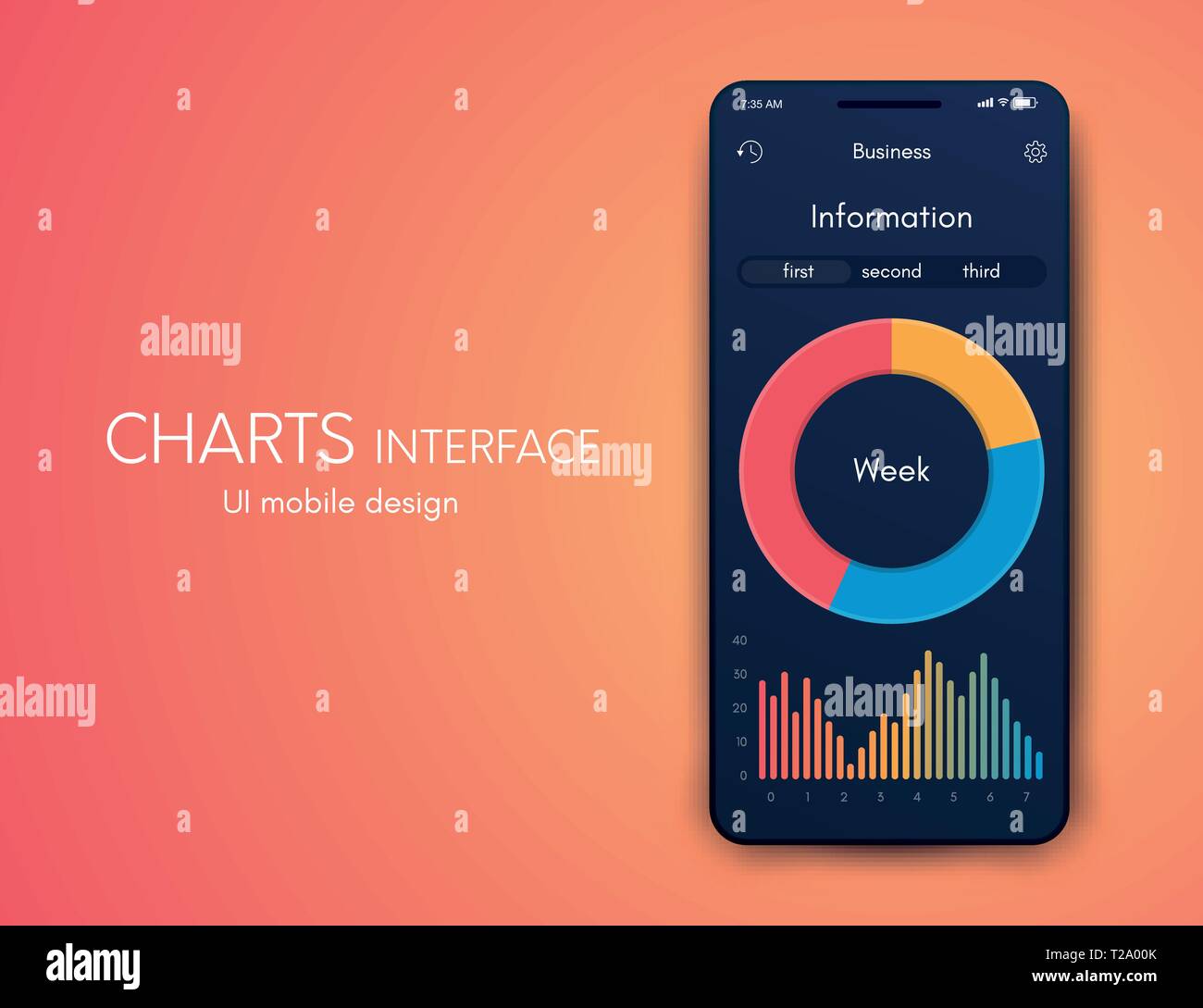 Mobile phone application for analytics. stock vector Stock Vector Image ...