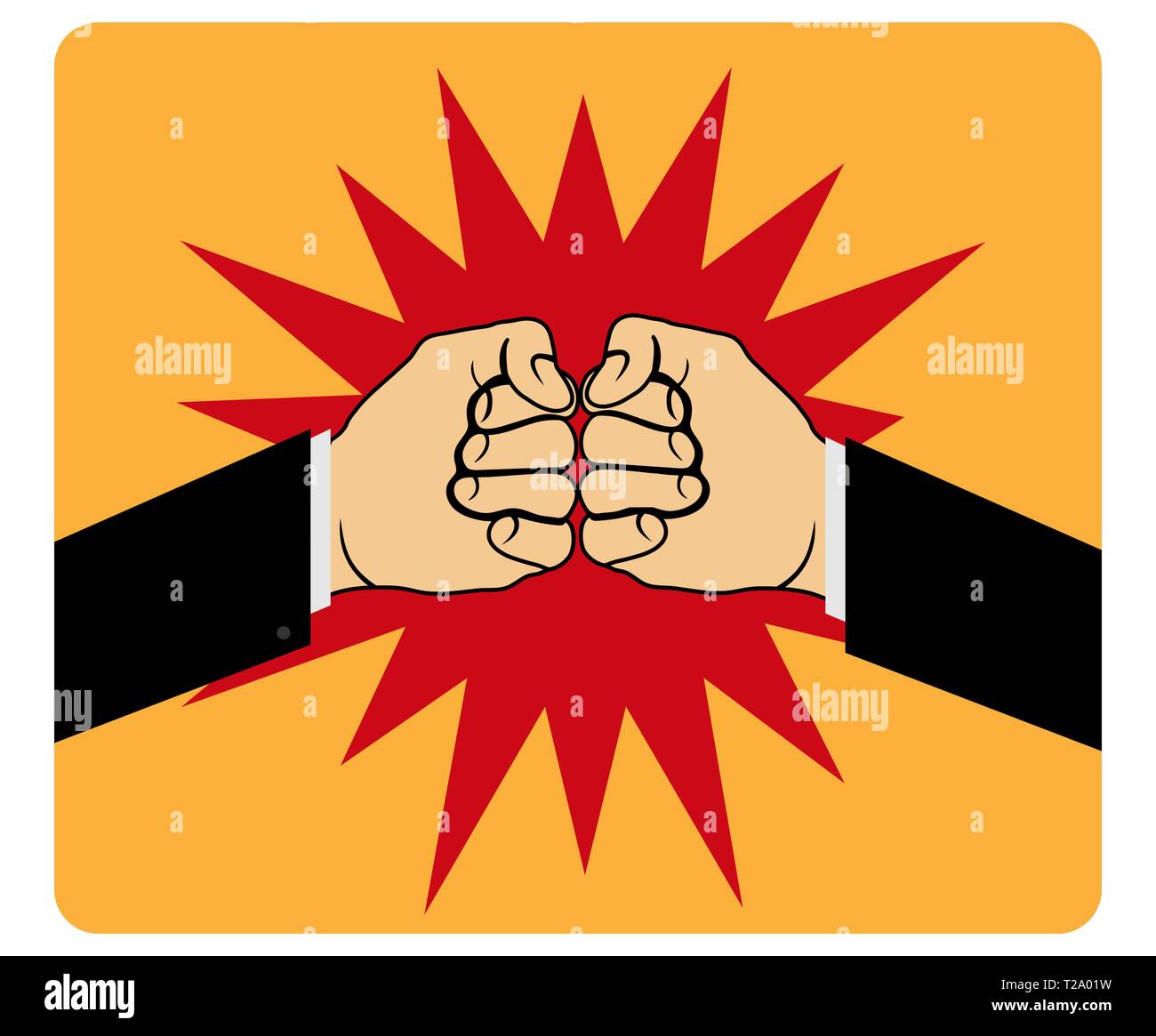 Two fists bump against each other, flat design Stock Vector Image & Art ...