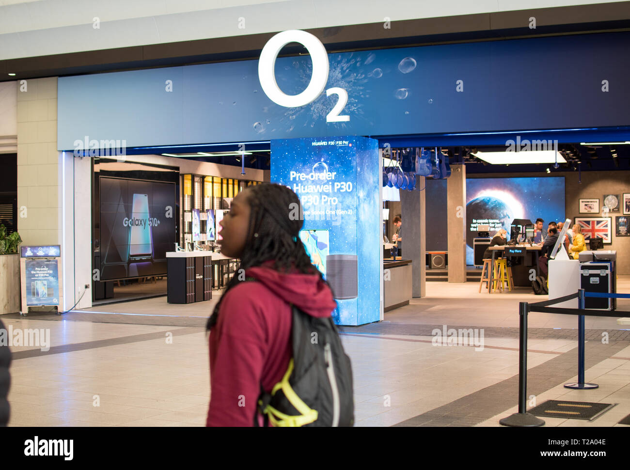 London, UK - March 2019: O2 mobile phone shop inside the O2 arena Stock ...