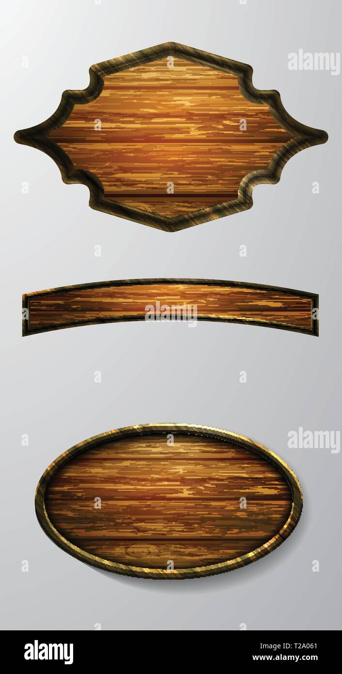 Vector realistic illustration of wooden signboard Stock Vector Image ...