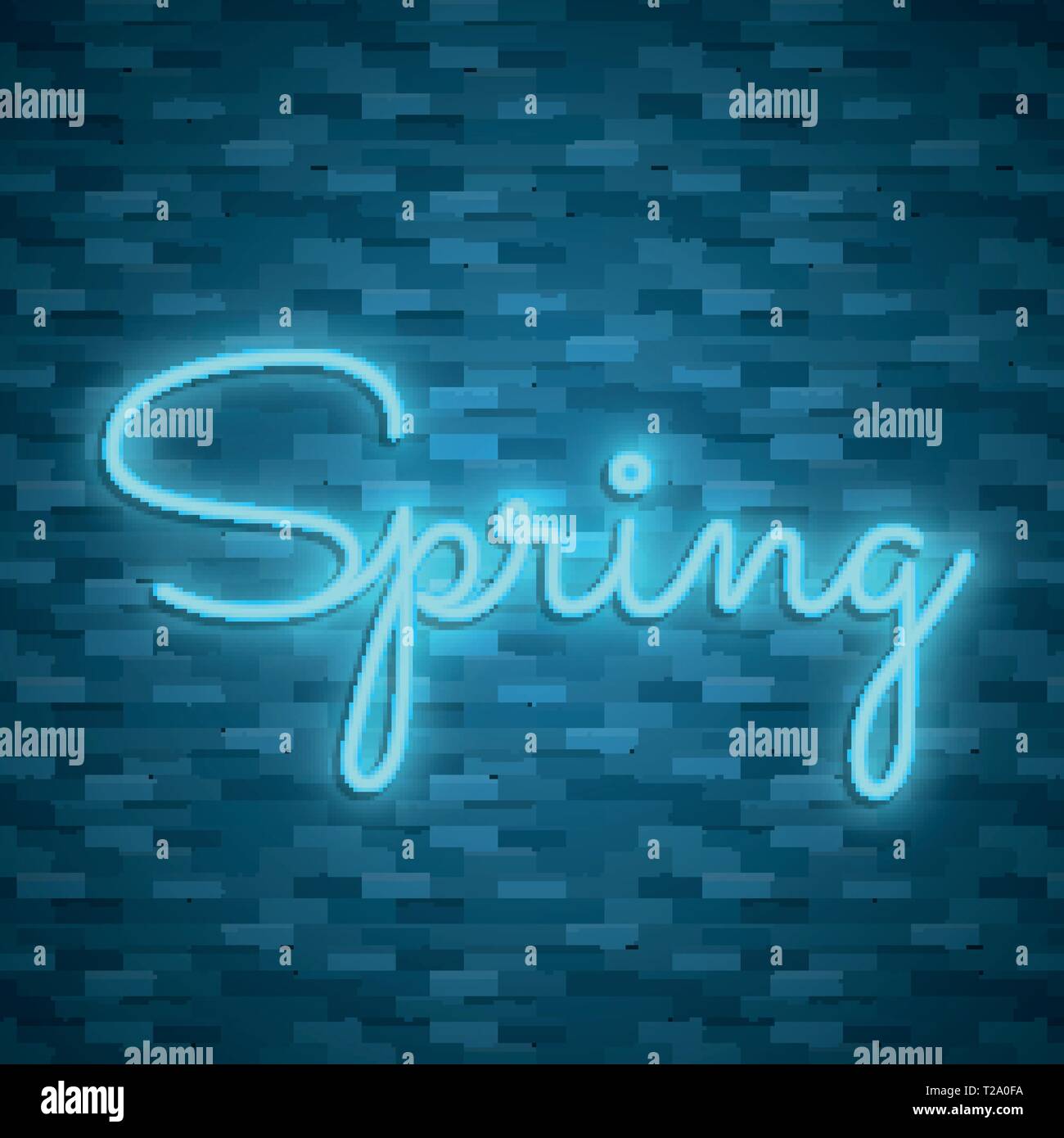 Neon banner spring. Stock vector. Poster for spring party Stock Vector ...