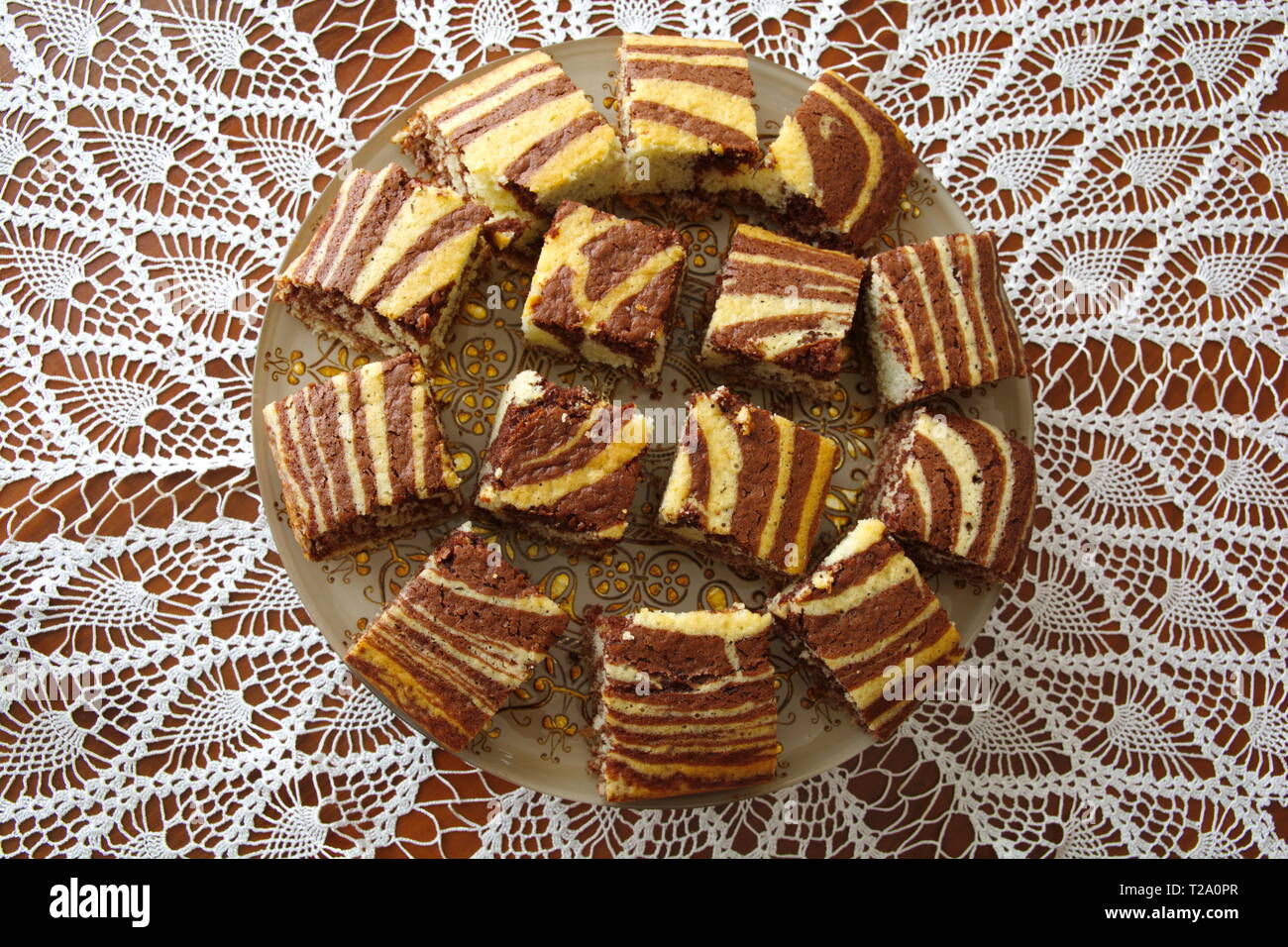 homemade cocoa mosaic cake Stock Photo - Alamy
