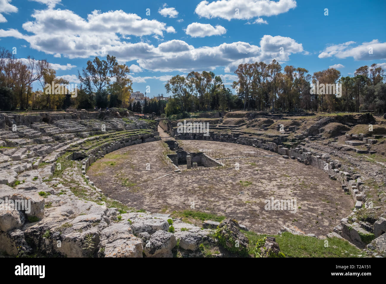 The Roman amphitheatre of Syracuse (Siracusa), a historic city on the ...