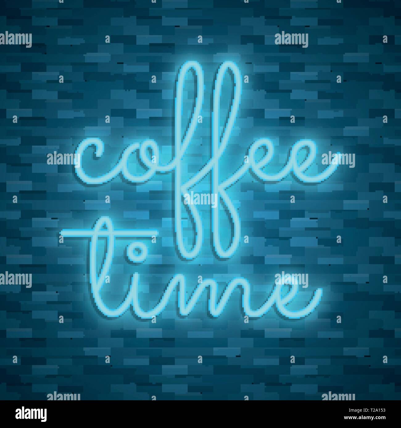 Neon light lettering, Stock vector. Color design Stock Vector Image ...