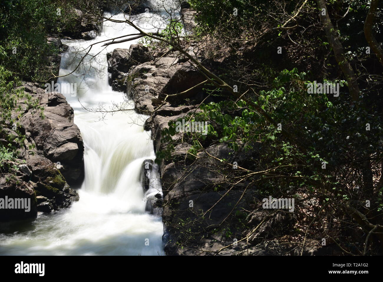 Kumily Waterfalls on the hilly route of Kumily to Thekkady Stock Photo ...