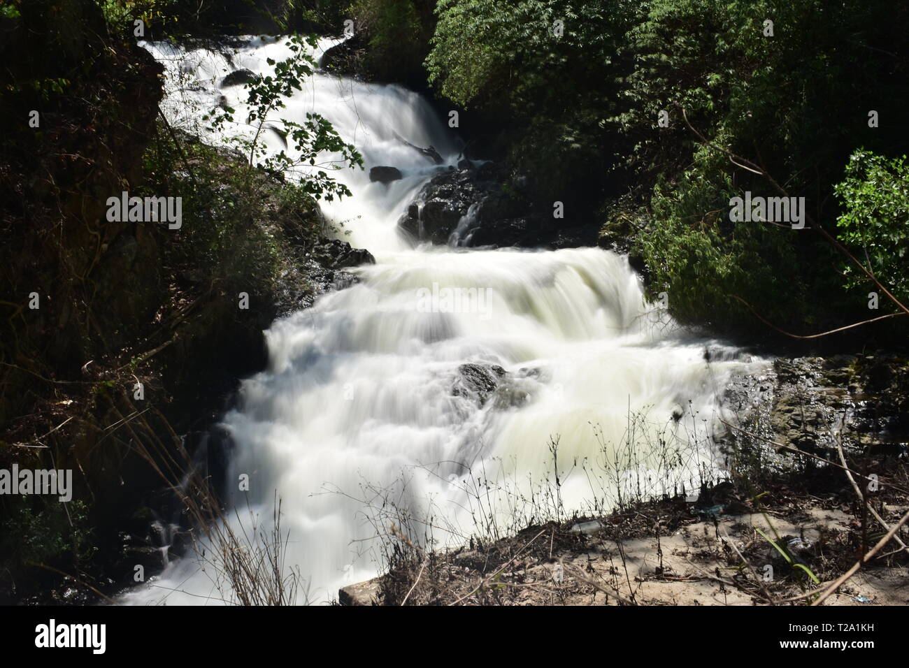 Kumily Waterfalls on the hilly route of Kumily to Thekkady Stock Photo ...